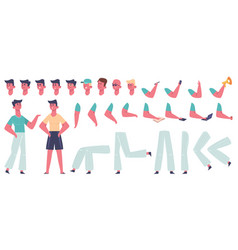 Cartoon male character kit man animation body Vector Image