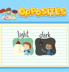 Opposite adjectives with light and dark Royalty Free Vector