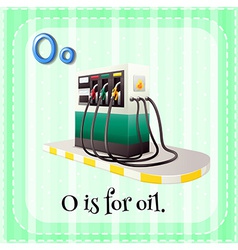 Flashcard letter o is for oil Royalty Free Vector Image