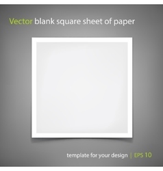 Blank square sheet paper template Royalty Free Vector Image