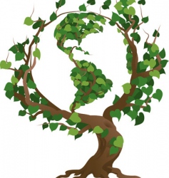 Globe world tree concept Royalty Free Vector Image