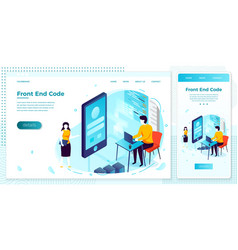 Front end development isometric interface Vector Image