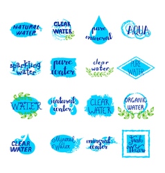Flat pure water template Royalty Free Vector Image