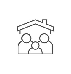 Family in house outline icon - stay at home Vector Image