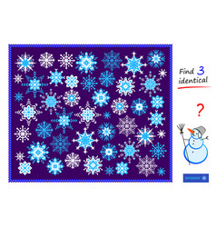 Snowflake find shadow education for kids Vector Image