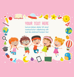 Colorful template with children Royalty Free Vector Image