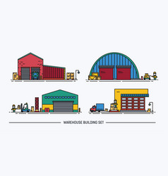 Different types warehouse 3d icons set isometric Vector Image