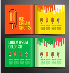 Ice cream brochure design Menu for ice cream shop Vector Image