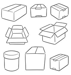 Set of box Royalty Free Vector Image - VectorStock