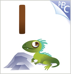 Animals alphabet i is for iguana Royalty Free Vector Image