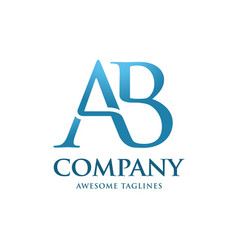 Ab monogram logo on white Royalty Free Vector Image