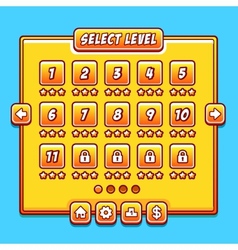 Orange game menu level interface panels ui buttons