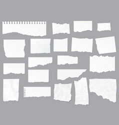 Torn paper notes sheet ripped realistic pattern Vector Image