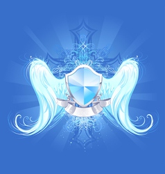 Red angel shield Royalty Free Vector Image - VectorStock