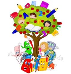 Cartoon collection stationery Royalty Free Vector Image