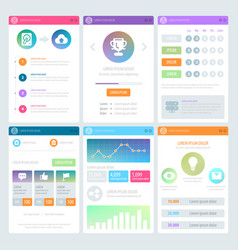 Flat mobile ui design Royalty Free Vector Image