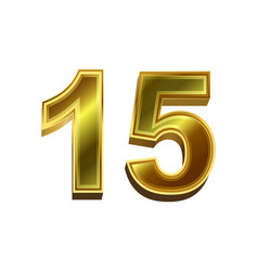 3d golden number 12 isolated on white background Vector Image
