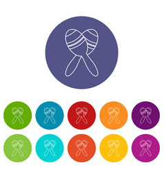 Two maracas icon simple style Royalty Free Vector Image