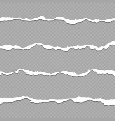 Ripped paper edges cut strip white notes ripped Vector Image