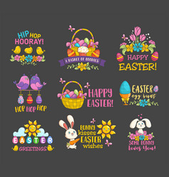 Feliz pascua spanish easter greeting flower card Vector Image