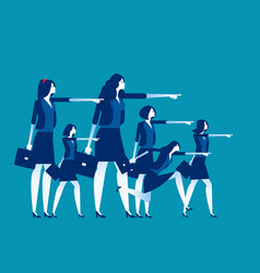 Cartoon business team and leader working togeth Vector Image