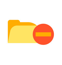Yellow color folder with files icon flat design Vector Image