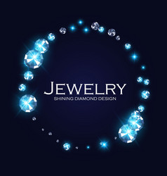Diamonds and gems shining jewelry background Vector Image