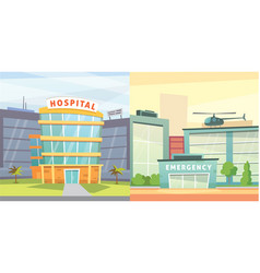 Hospital building cartoon modern Royalty Free Vector Image
