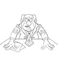 Angry man cartoon coloring page Royalty Free Vector Image