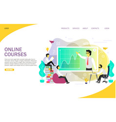 Online training landing page website Royalty Free Vector
