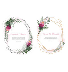 Floral botanical card design with leaves Vector Image