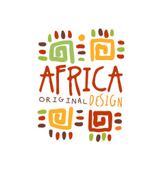African style logo with ancient tribal symbols Vector Image