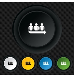 Queue sign icon Long turn symbol Royalty Free Vector Image