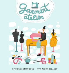 Garment factory horizontal banners Royalty Free Vector Image