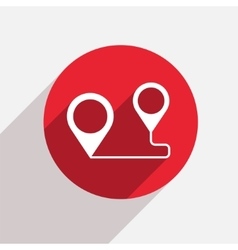 Red neon map pointer symbol Royalty Free Vector Image