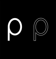 Rho greek symbol small letter lowercase font icon Vector Image