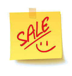 Yellow sticker with paper clip attached Royalty Free Vector