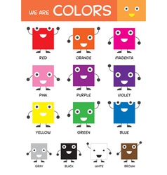 Basic colors educational worksheet with clown Vector Image