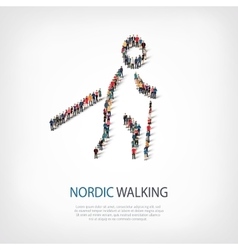 Gathering people group top view walking men Vector Image