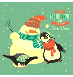 Cute cartoon penguin in a hat Royalty Free Vector Image