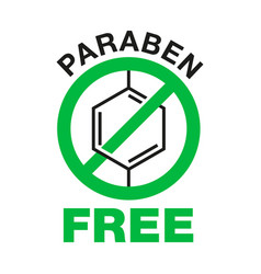 Paraben free sign - crossed out molecules Vector Image