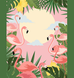 Flamingo tropical banner Royalty Free Vector Image