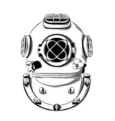 Skull in broken diving helmet Royalty Free Vector Image