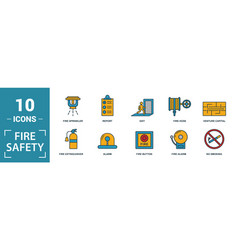 Fire safety icon set include creative elements Vector Image