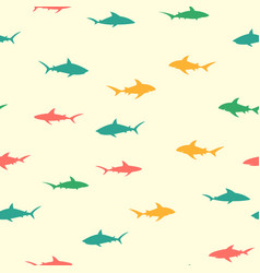 Blue sharks seamless pattern on white Royalty Free Vector