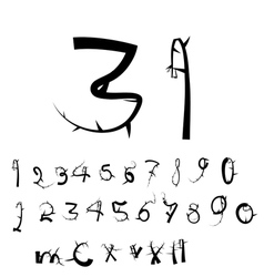 Spiky alphabet lowercase letters Royalty Free Vector Image