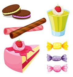 Various sweets and wallaper Royalty Free Vector Image