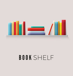 Books on shelf bookstore or library symbol Vector Image