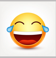 Rolling on the floor laughing with tears emoticon Vector Image