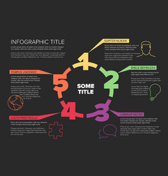 Five steps sequence template infographic Vector Image